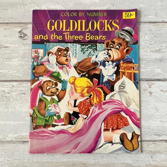 Disney | Other | Vintage Goldilocks The Three Bears Color By Numbers ...